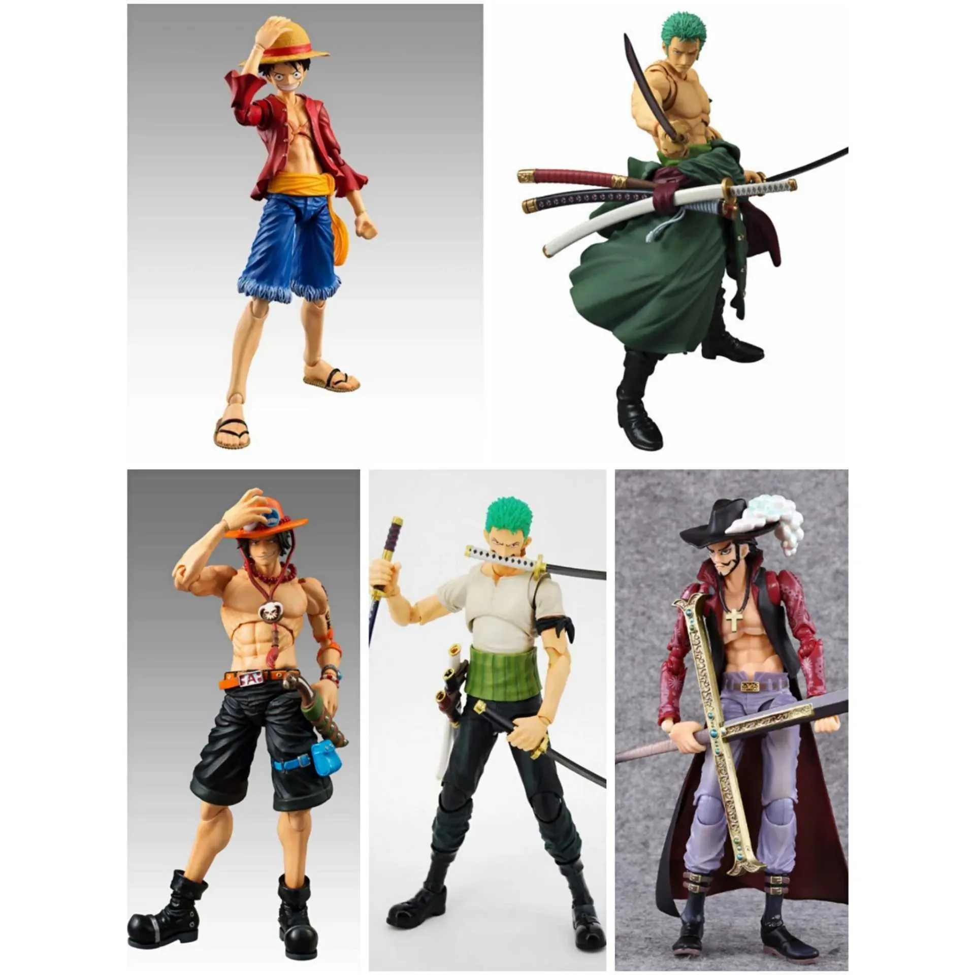 Anime One Piece PVC Action Figures Luffy, Roronoa Zoro & Portgas D Ace ...