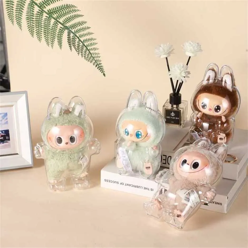 LABUBU Macaron Canvas Cute Clear Backpacks With Transparent Protective ...