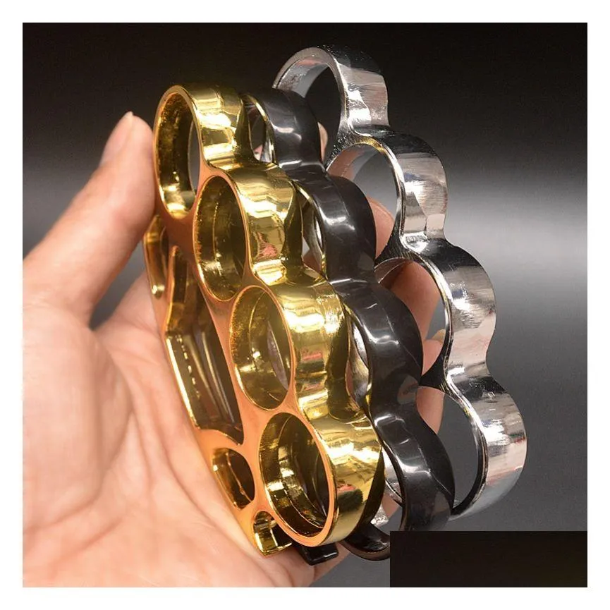 Brass Knuckles Big Finger Hole Head Round Metal Knuckle Duster Four ...