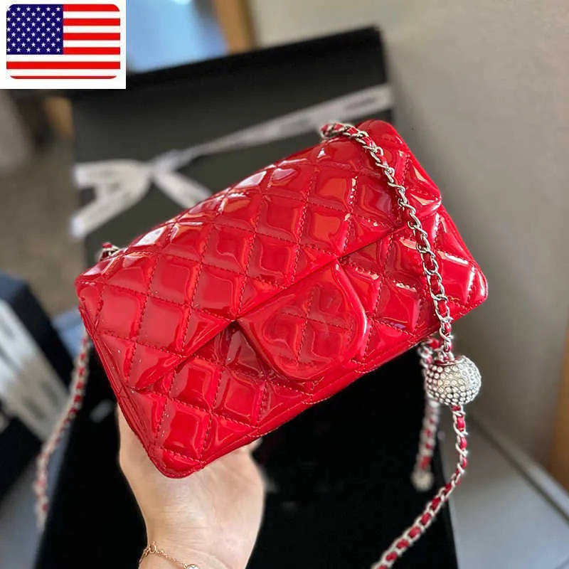 Designer Cross Body Chain Bag With Diamond Ball Chain And Clamshell ...