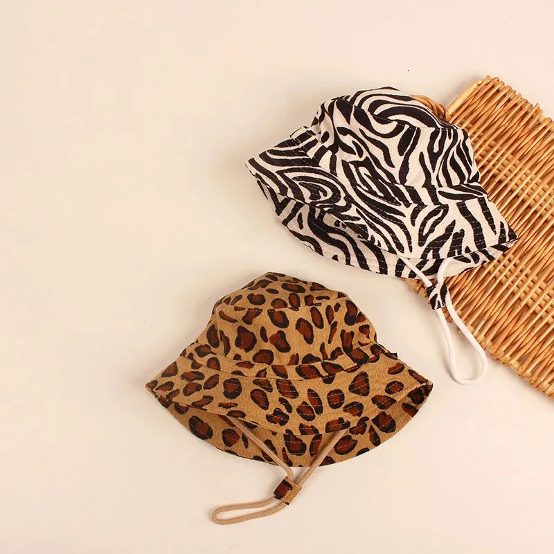 Fashion Leopard Baby Hat Summer Big Brim Kids Sun Hats Adjustable ...