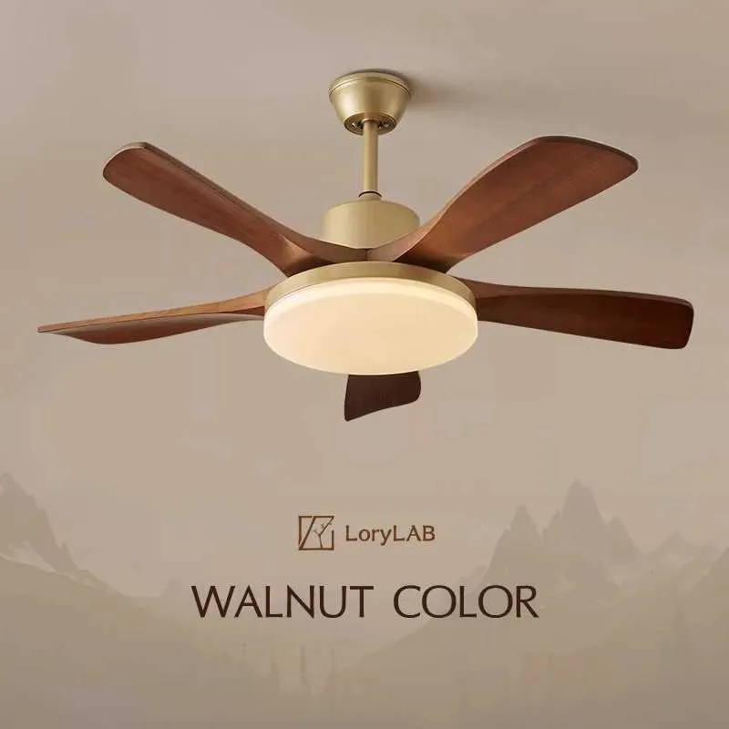 Z250220 Walnut Color Wooden Ceiling Fan Light ... From Urban_sweetheart ...