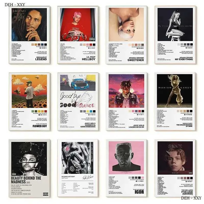 Juice WrldTyler Hip Hop Rapper Singer Album Cover Wall Art Canvas ...