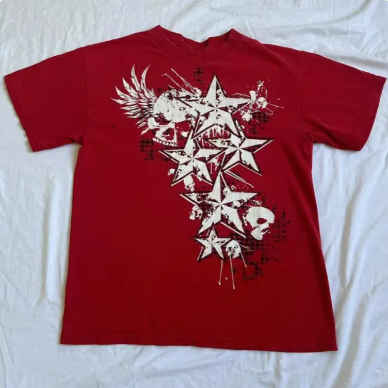 Vintage Skull Graphic Tee - Women's 90s Grunge Clothing, Y2K Crop Top ...