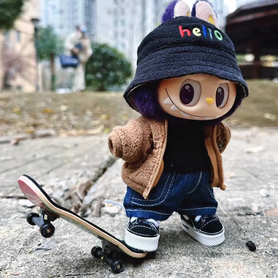 Labubu Doll Skateboard Eboy Outfit Decoration 15/17cm And 10cm Sizes ...