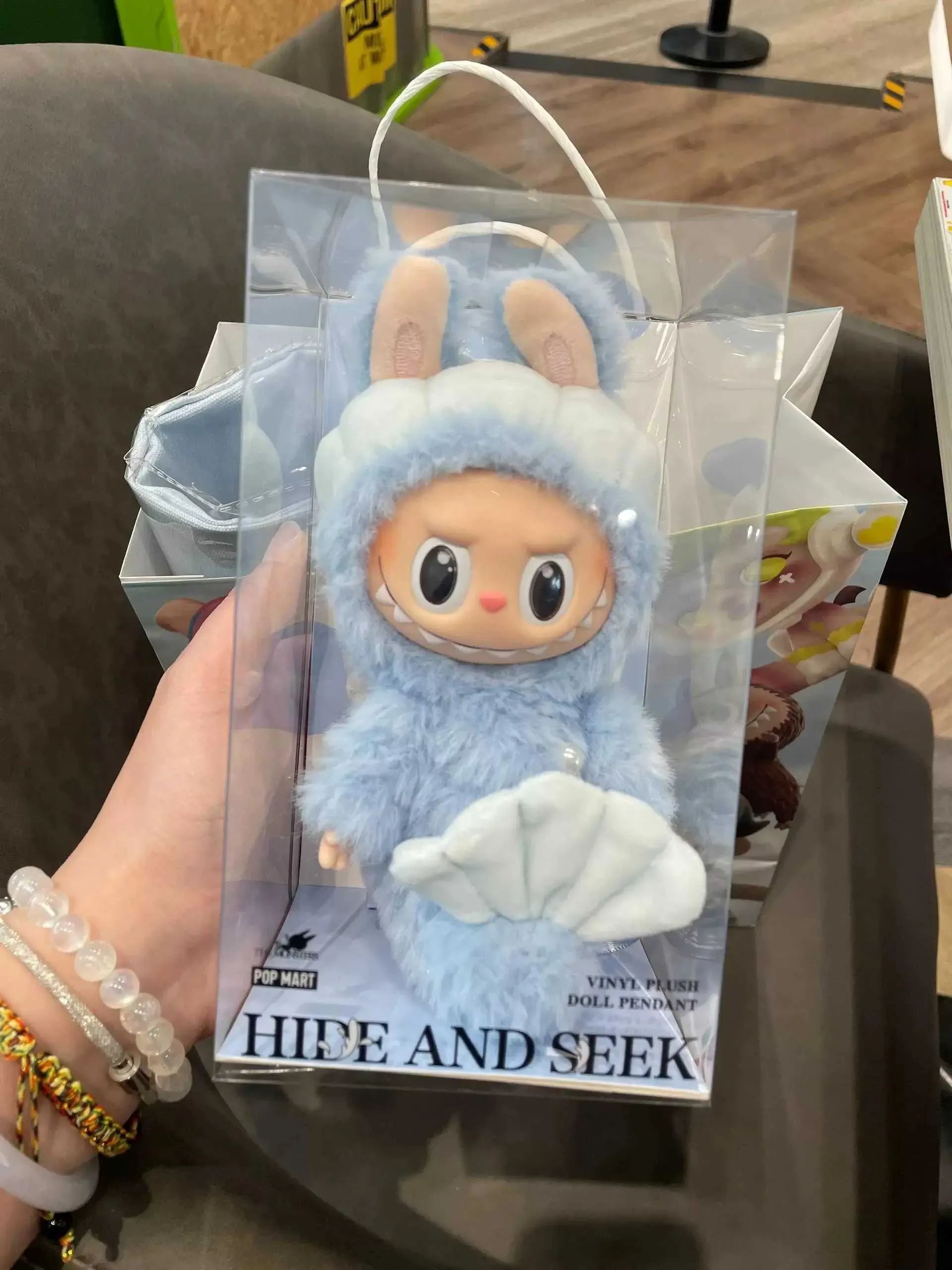 2024 Hot Miniso Blue Fairy Macaron Mermaid Labubu Heartbeat Bubble ...