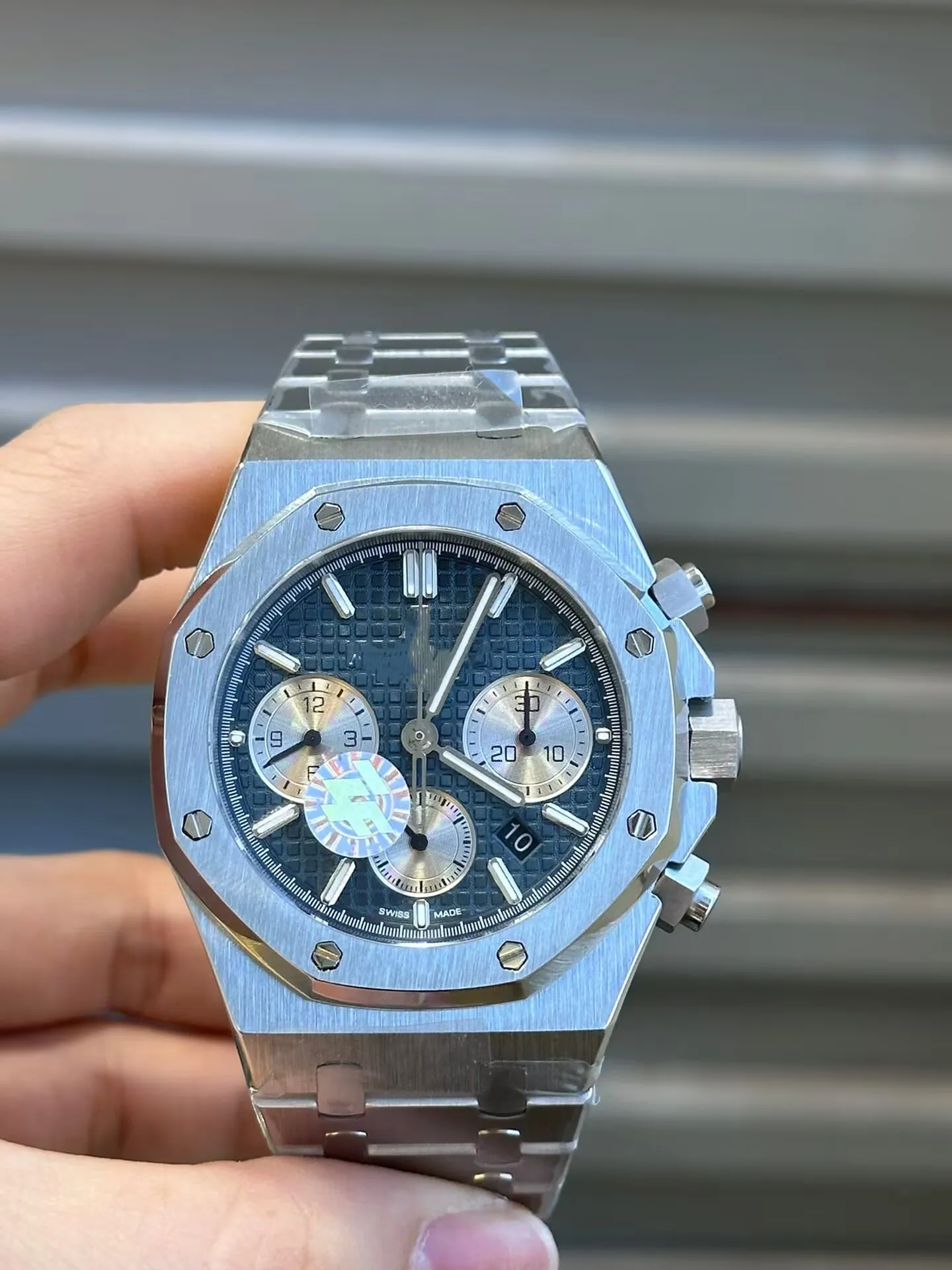 Chronograph Watch 41mm Stainless Steel Case with Sapphire Dial Window ...