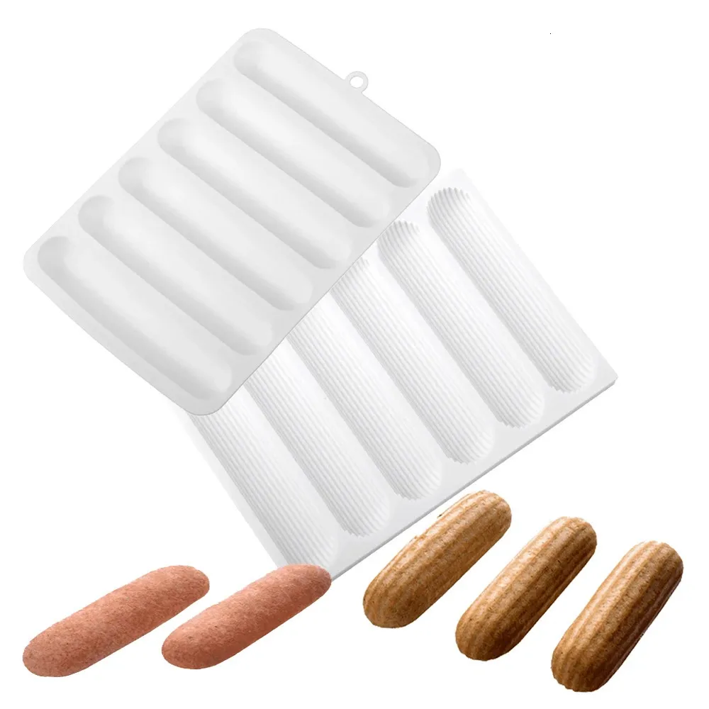Silicone Baking Tray Set Amazon 6 Cells Finger Shaped Puff Pastry Mold ...