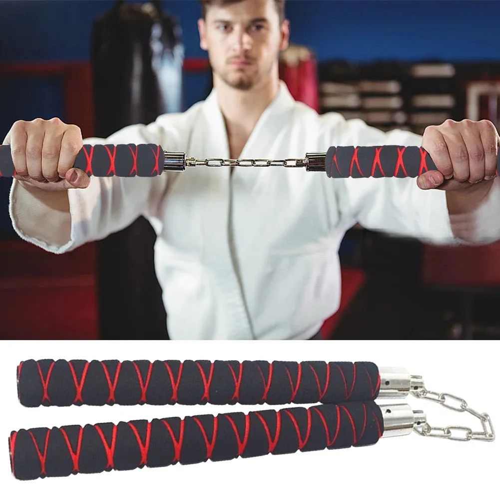 Practice Nunchucks With Comfortable Grip Double Section Training Sticks ...