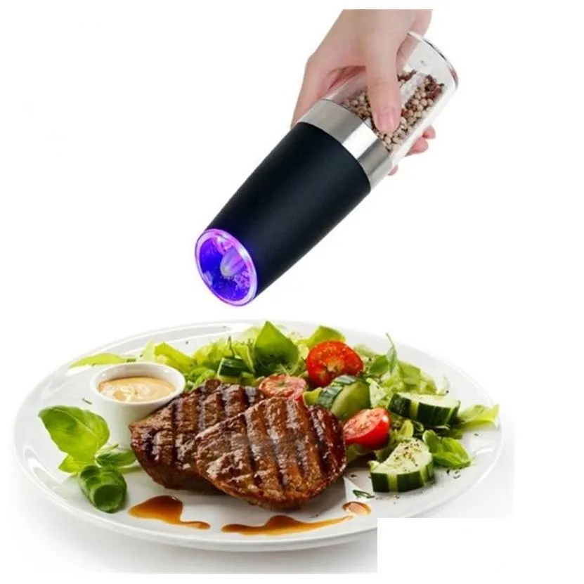 Stainless Steel Electric Salt And Pepper Grinder Site With Blue LED ...