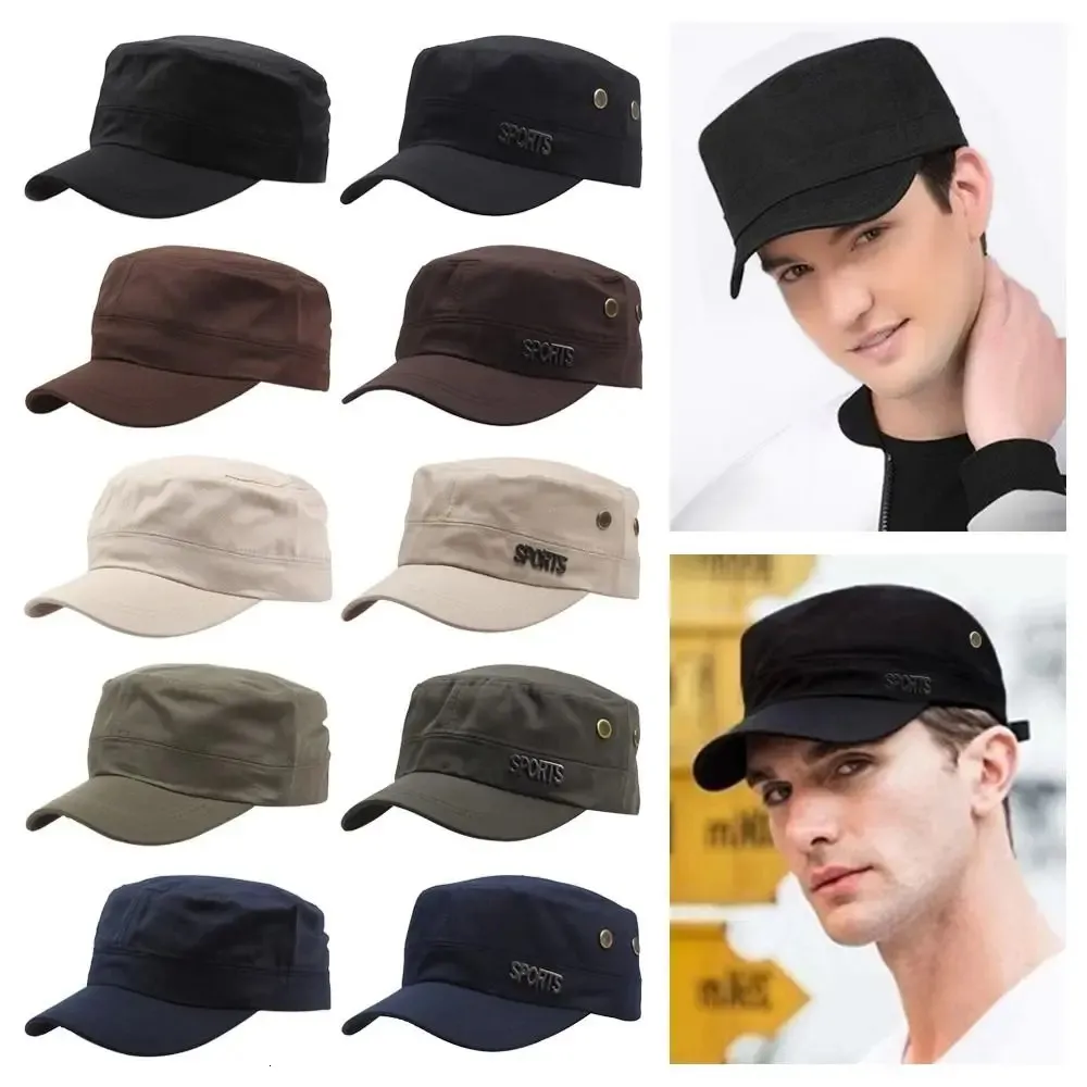 Vintage Army Military Cadet Style Adjustable Plain Soft Cap Breathable ...