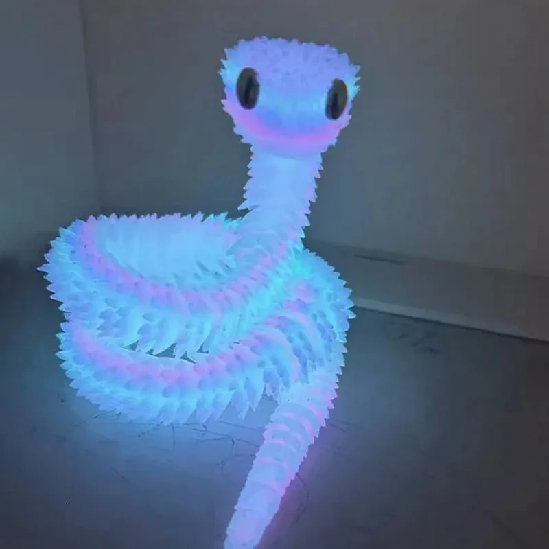 3D Printed Snake Fidget Toy Crystal Viper With Movable Joints, Desk ...