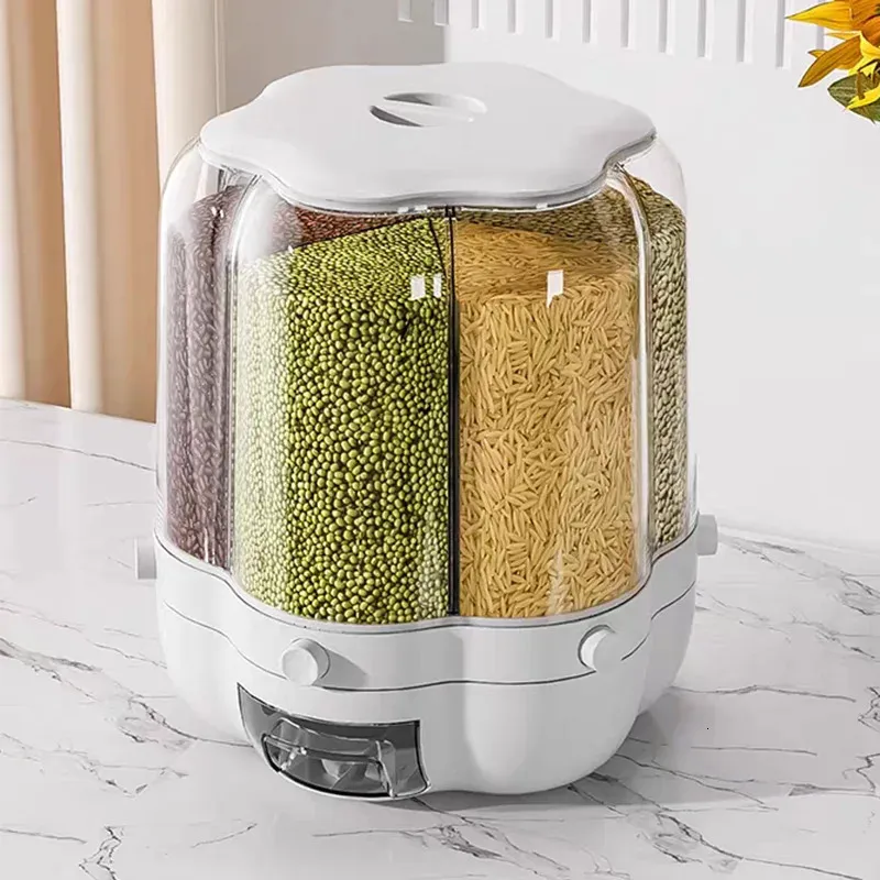 Rice Containers: Rotating Grain Dispenser, Transparent Large Capacity ...