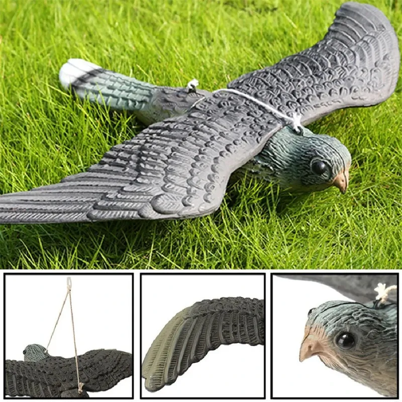 3D Flying Falcon Hawk Plastic Hawk Bird Scarer Decoy For Garden Scarer ...