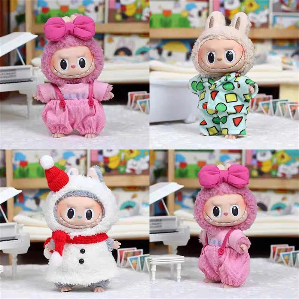 Kpop EXO 17cm Labubu V2 V1 Plush Idol Dolls Snowman Suit Accessories ...
