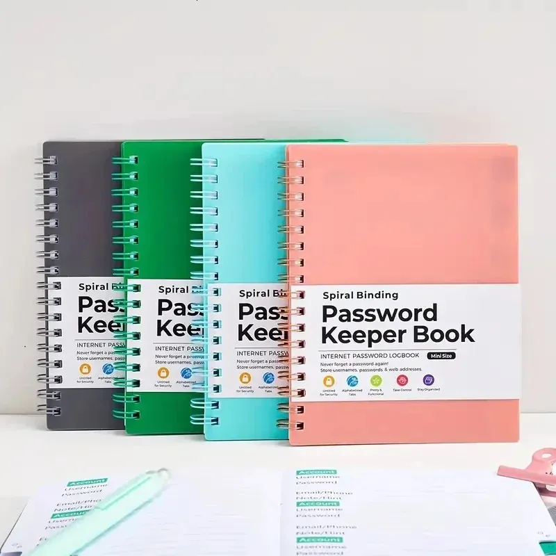 Wholesale MINI Spiral Password Keeper Four Line Notebook Secure ...