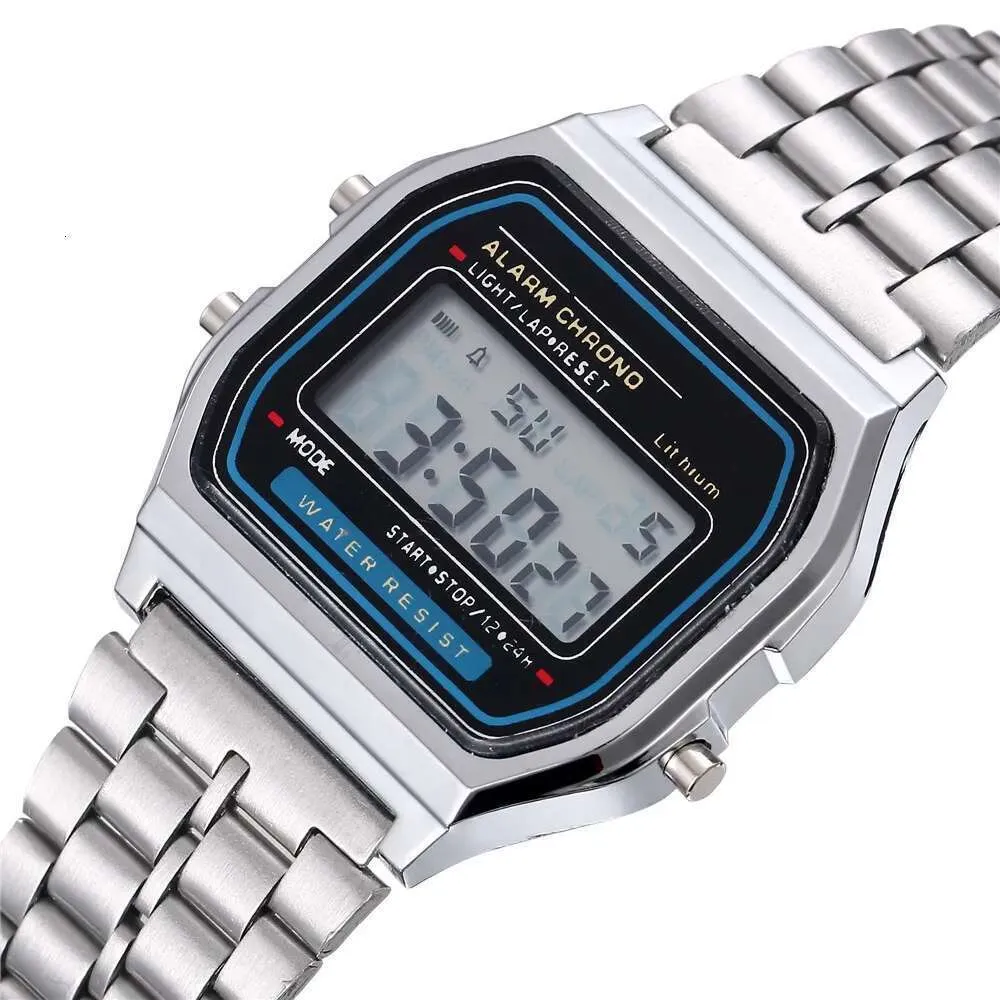 Men's LED Digital Stainless Steel Electronic Wristwatches Simple ...
