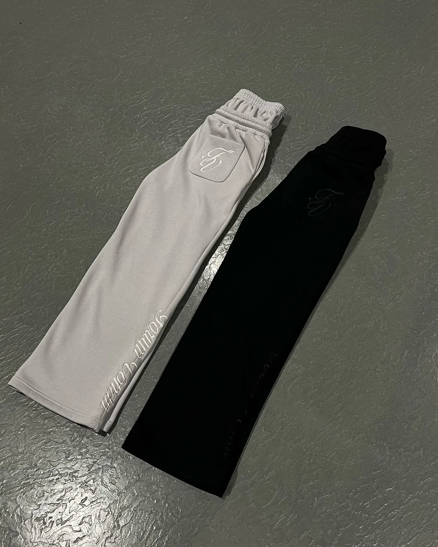 Baggy Sweatpants Retro Embroidered Double-Layer Drawstring Joggers for ...