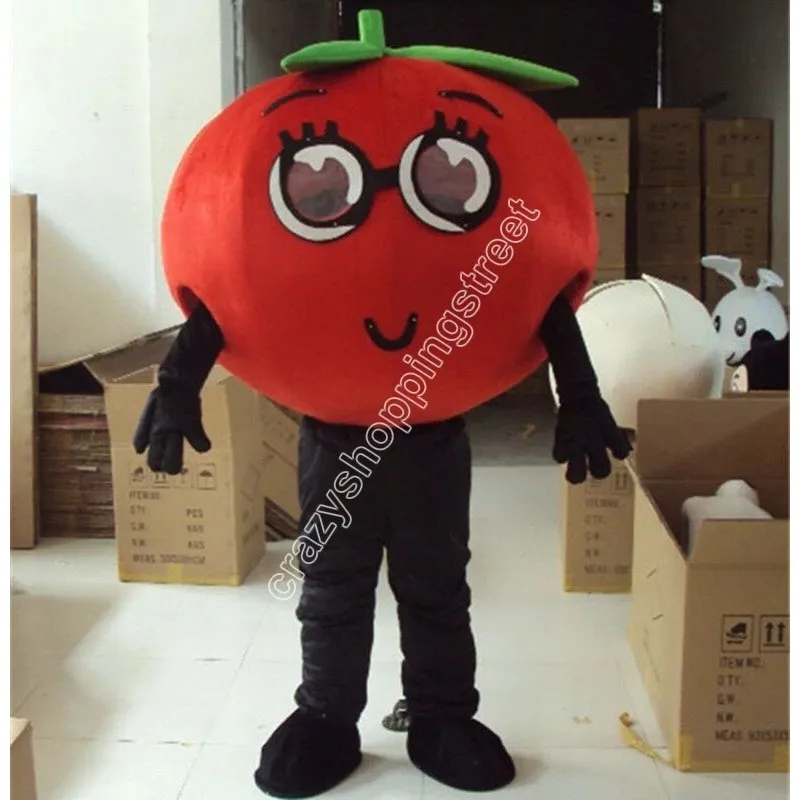 Performance Red Vegetables Tomato Mascot Costume Cartoon Theme Fancy ...