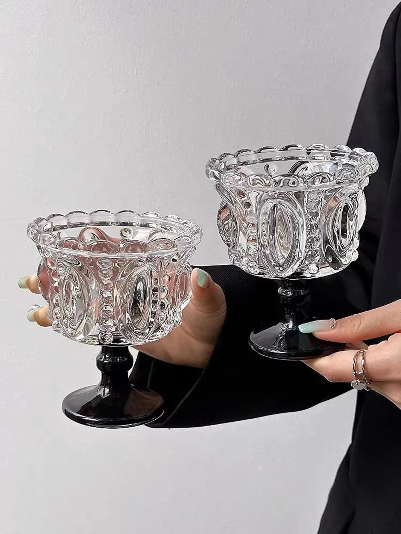 Retro Embossed Tall Glass Dessert Cups Brown Ice... From Tuo10, $11.86 ...