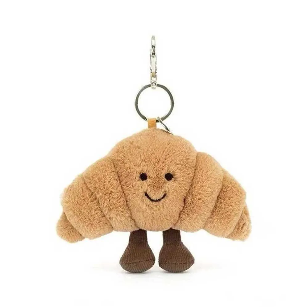 Creative Kawaii Croissant Roll Bread Plush Doll Pompompurin Keychain ...