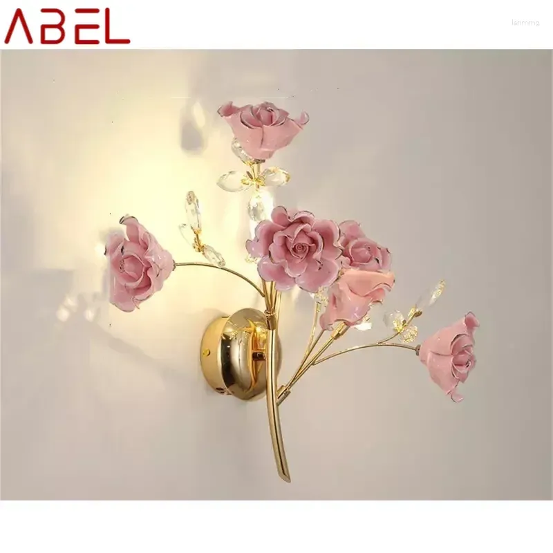 ABEL European Style Pink Crystal Wall Wall Lamps For Bedroom Modern LED Light Sconce For Luxury ...