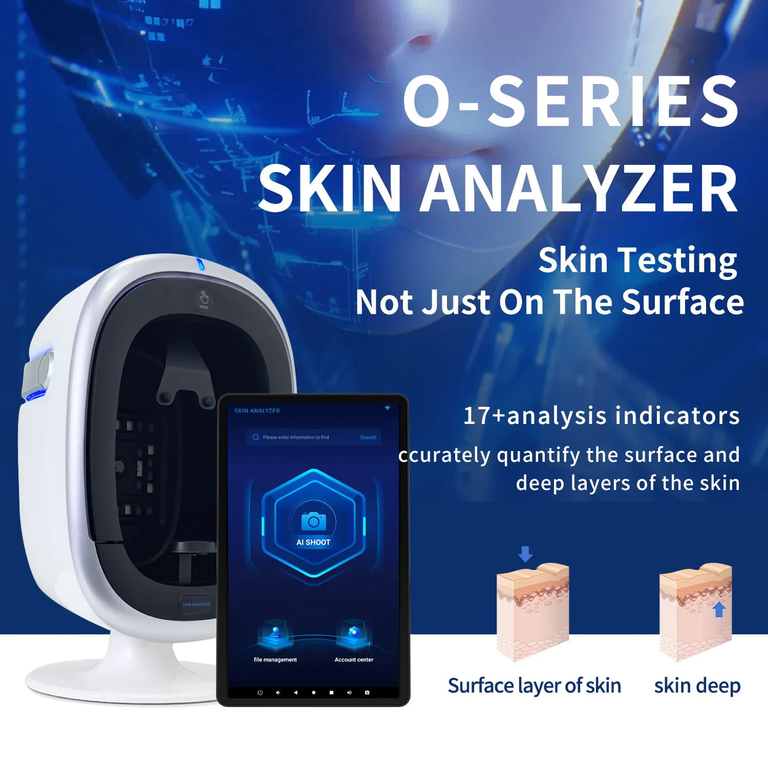 Skin Analysis Machine With 7 Spectrum UV Light & 3D Detection Facial ...