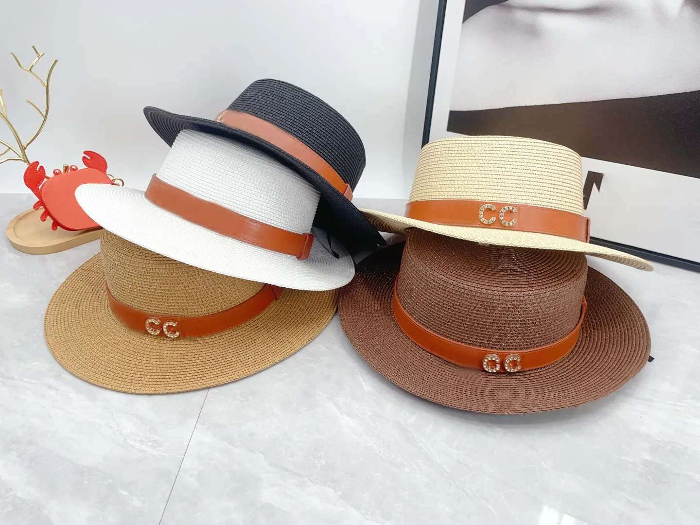 Stingy Brim Straw Hats Lightweight Sun Hats For Men & Women Black ...