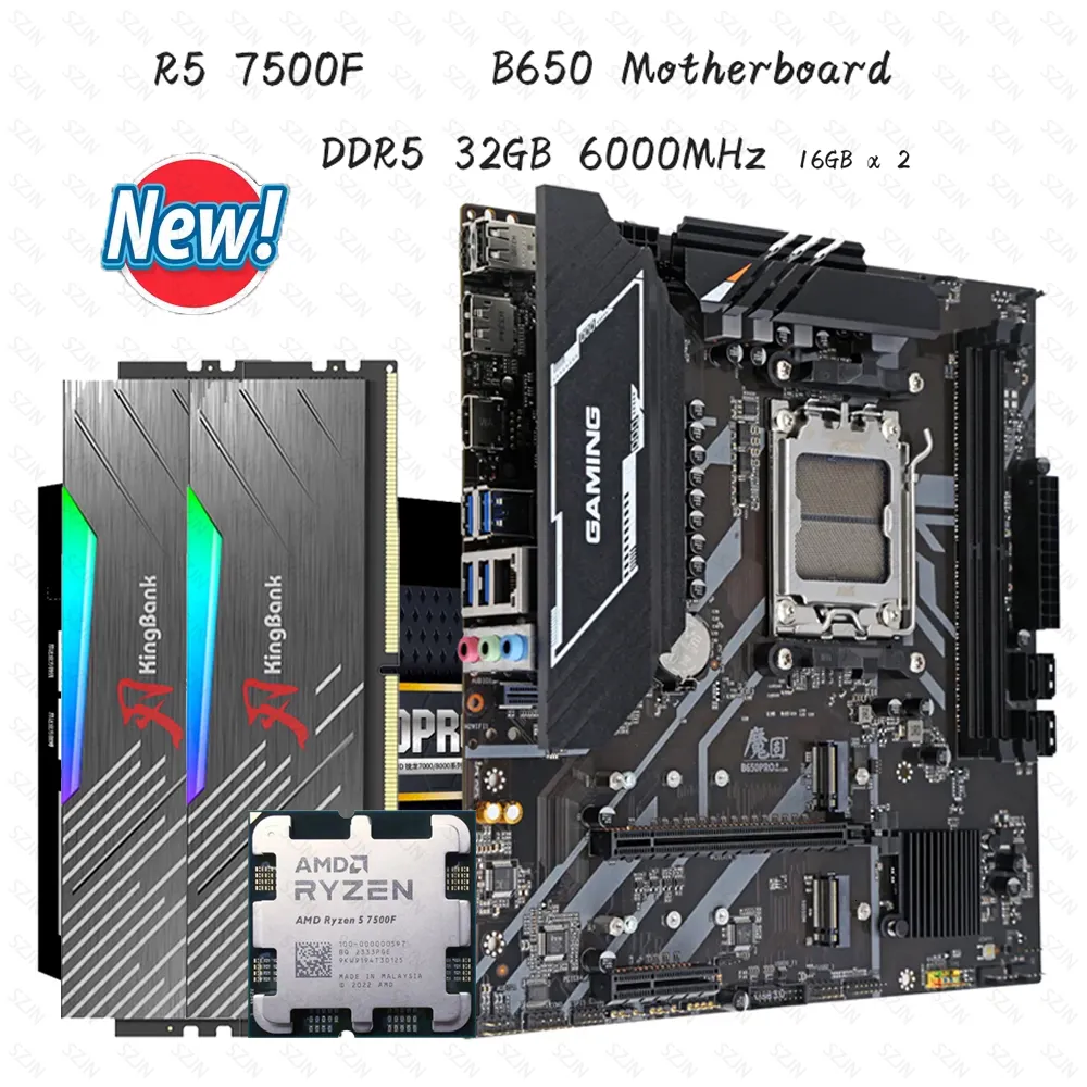 New B650 Mainboard Set Onda B650M DDR5 Motherboard AMD RYZEN 7 7500F ...