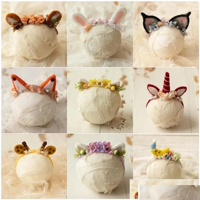 Handmade Floral Infant Headbands For Newborn Photography Props And Cute ...