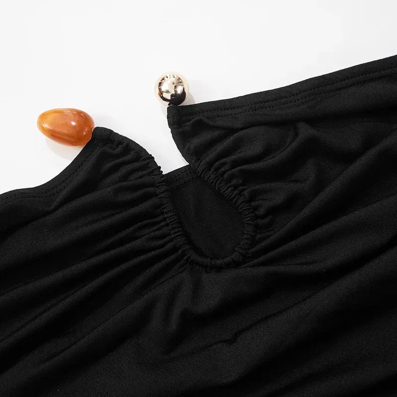 Sleeveless Acetate Knit Vest with Animal Print One Shoulder Design for ...