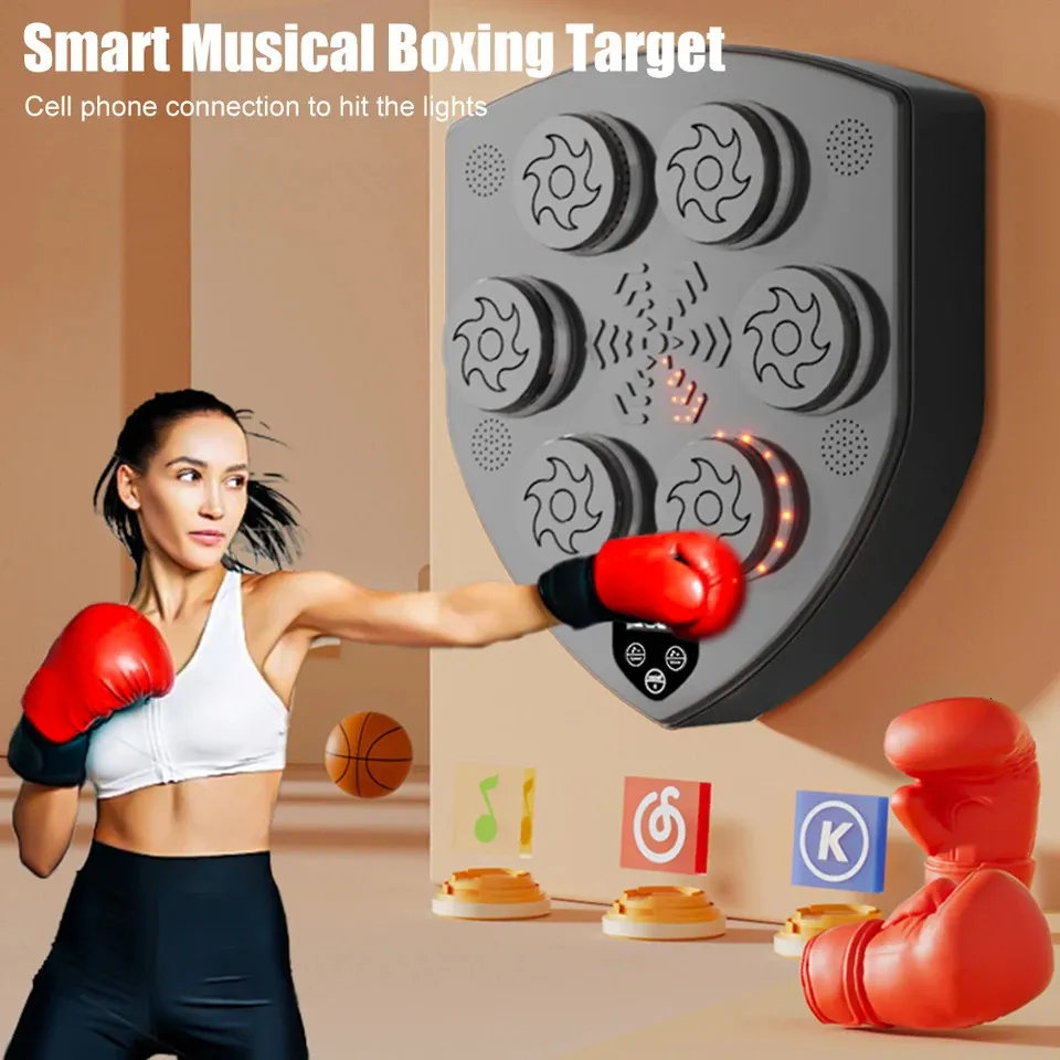 Wall Mounted Bluetooth Boxing Target Pads With Gloves Rechargeable ...