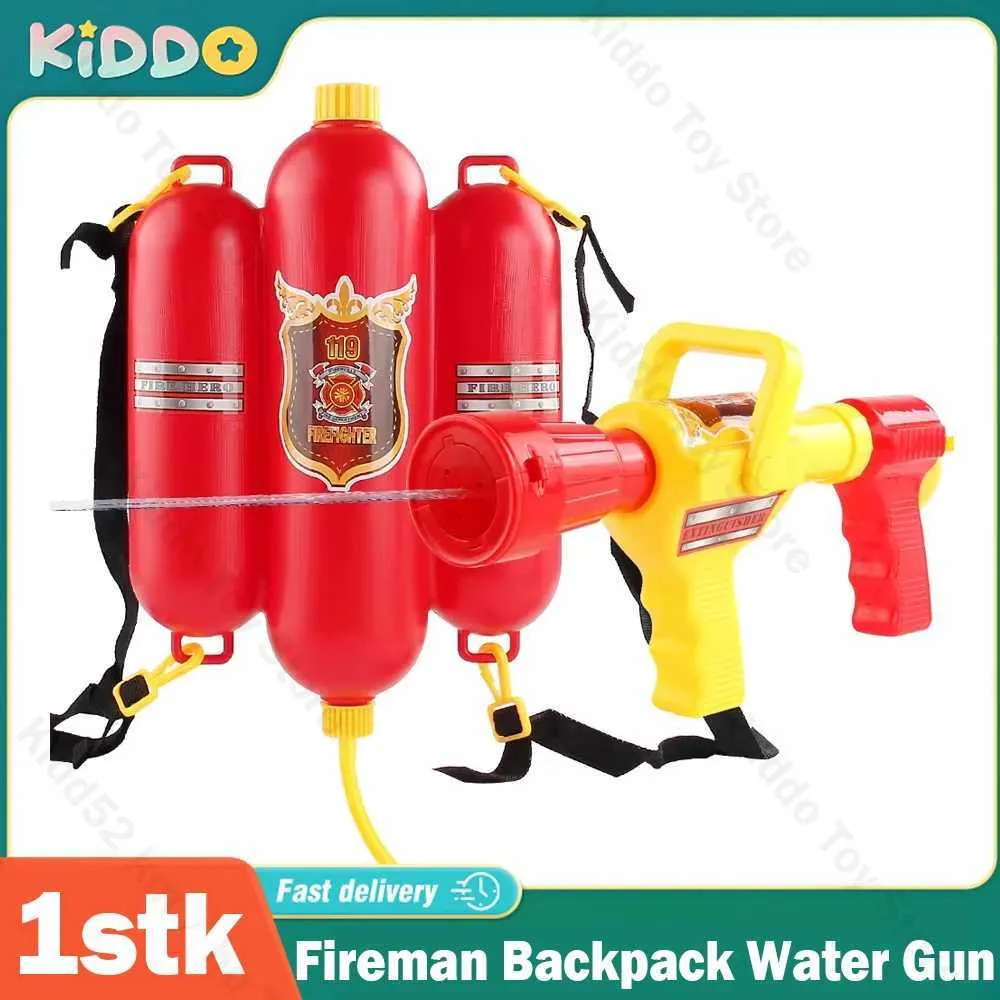 Fireman Hose Backpack Water Gun With Large Capacity For Sand Play, Pool ...