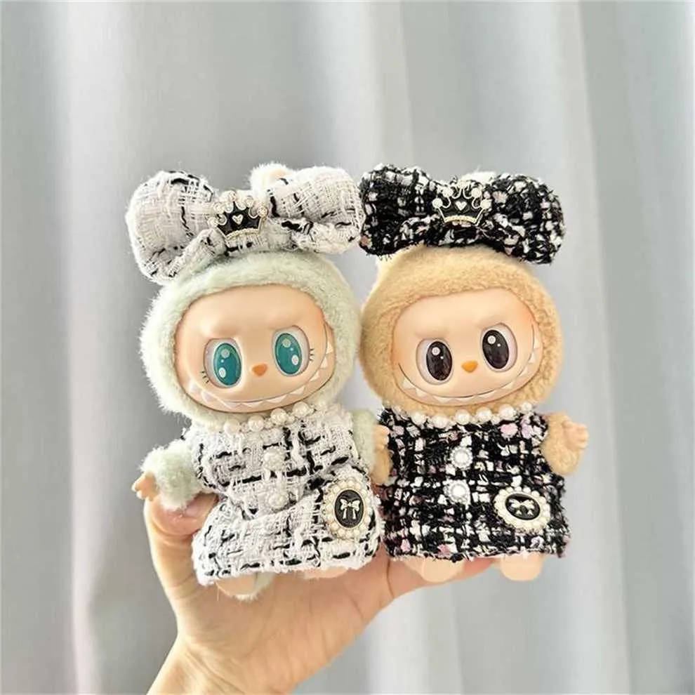 Plush Monster Labubu Design A Friend Doll 17cm Length, Pearl Crown, DIY ...