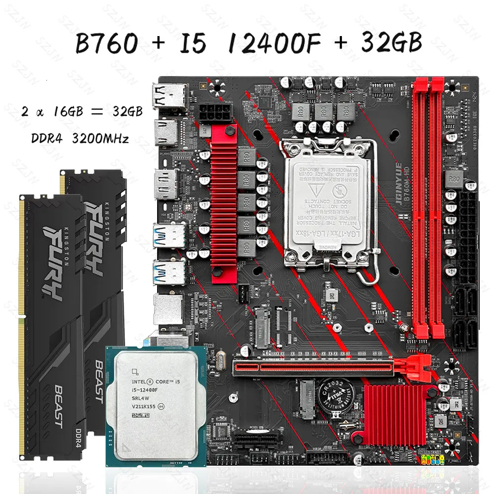 Z690 Ddr4 Motherboard B760 Kit With Core I5 12400F, 2x16GB Memory, DDR4 ...