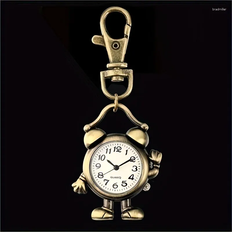Vintage Bronze Robot Pocket Pocket Watch With Arabic Numerals And Round ...
