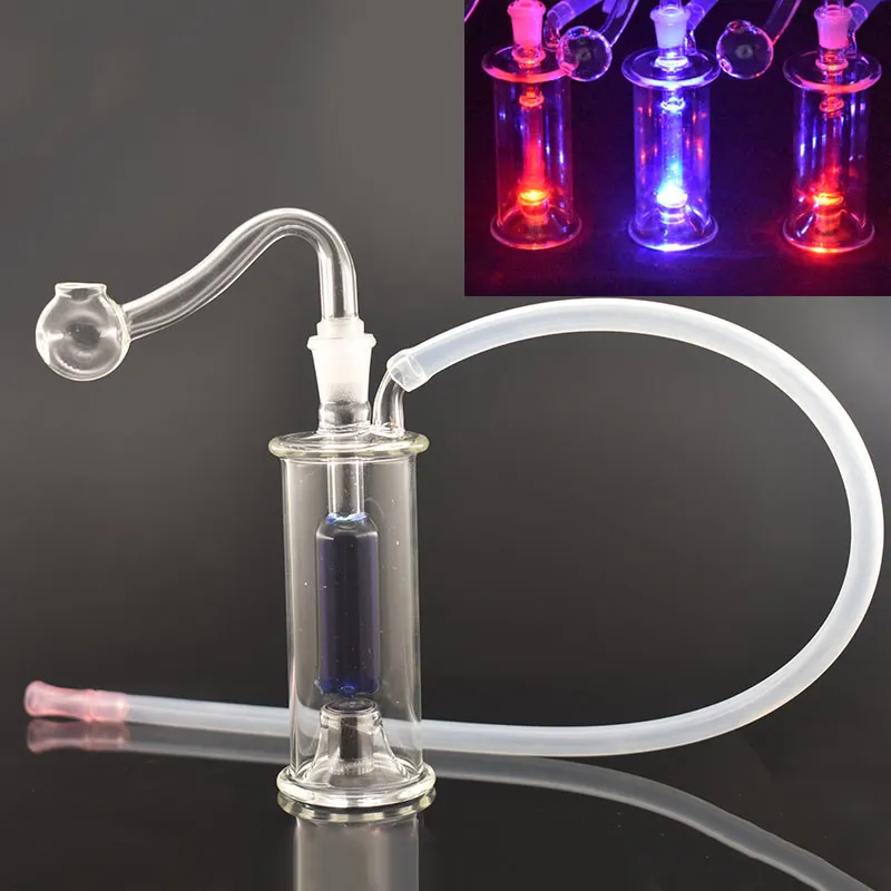 Pocket Hookah Oil Burner Bongs Recycler Ash Catcher Dry Herb Bong LED ...