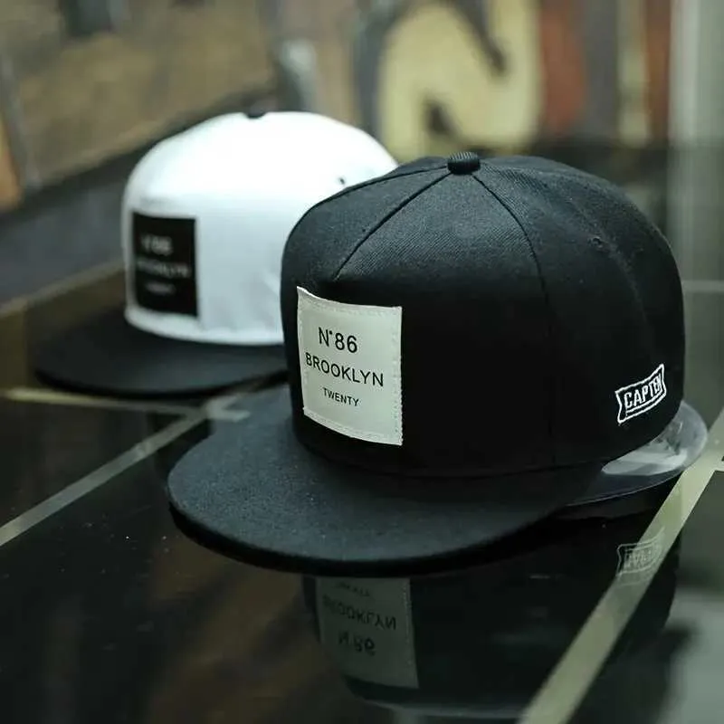 Brooklyn Print Embroidered Closed Back Baseball Cap Unisex Hip Hop Hat ...