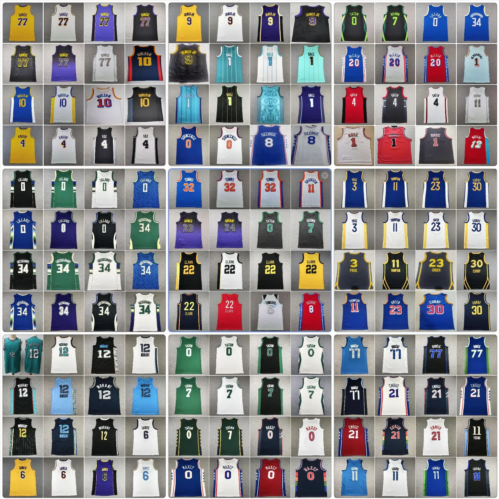 2025 Team Basketball Shirts Featuring Doncic, Morant, Irving, Tatum ...