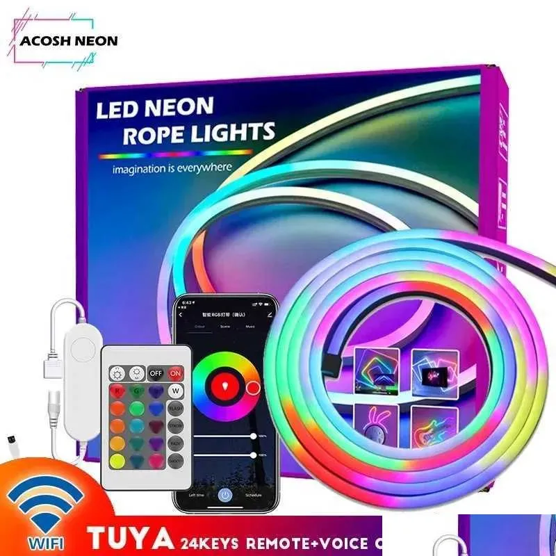 Smartlife Neon Rope Rgb Light Strip 10M/32.8ft RGB Strip Lighting With ...