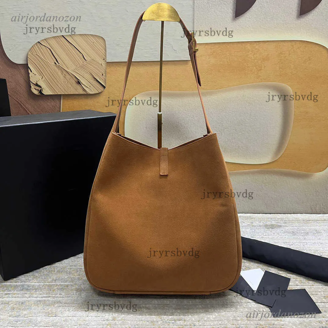 Leather Suede Large Bucket Handbags With Drawstring Strap LE37 Underarm ...