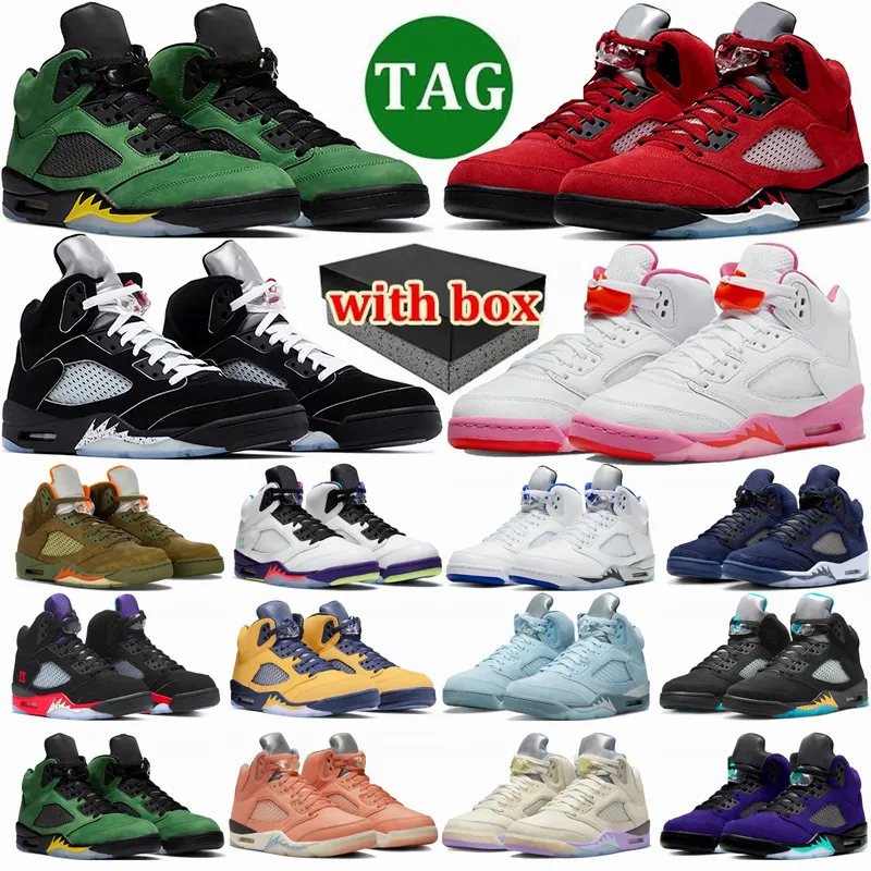 Men's All Pink Basketball Shoes 5s Black Cat Olive Navy Grey Georgetown ...