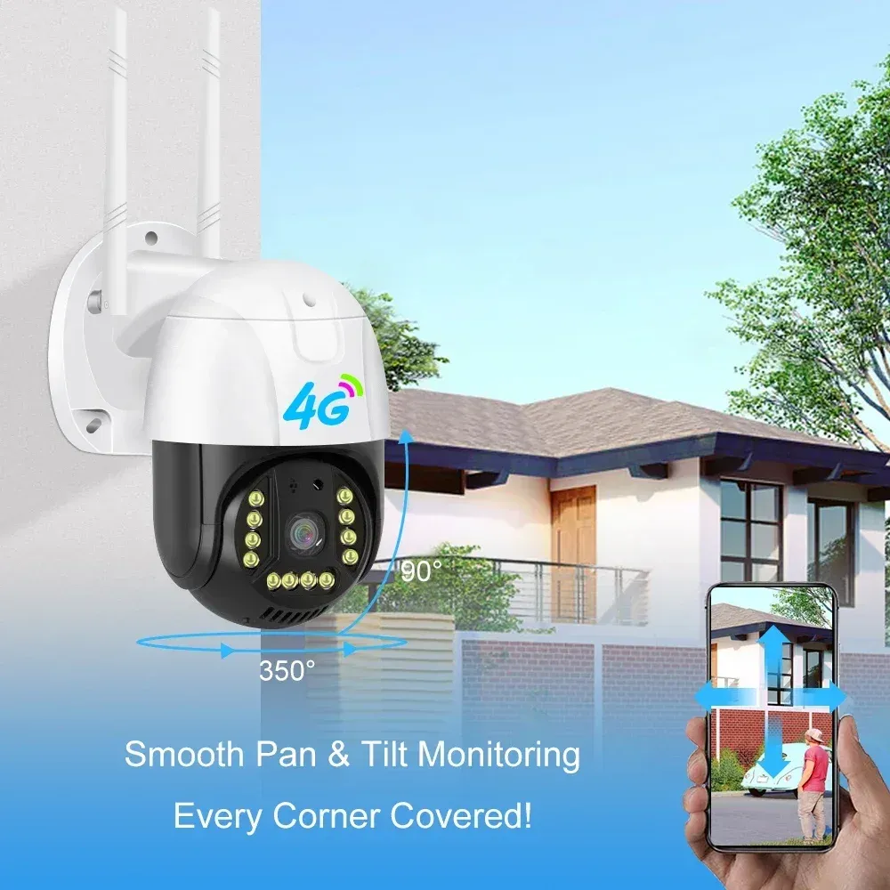 Security Camera With Sim Card, Outdoor 4G Cellular Surveillance, 1080p ...