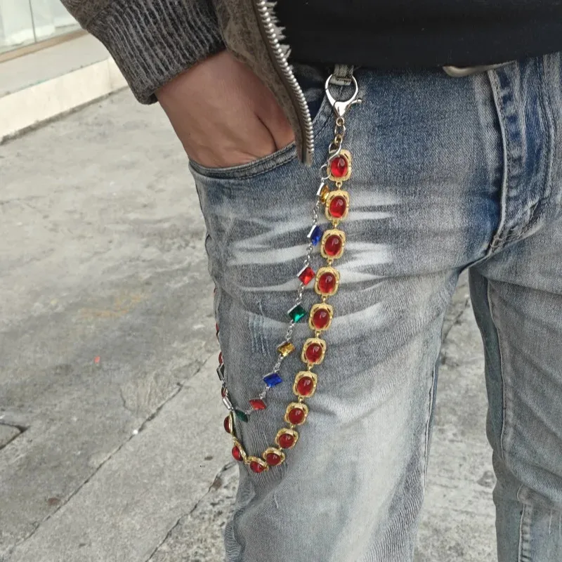 2025 Model Multicolored Agate Pants Chain, Bohemia Hip Hop Waist Key ...