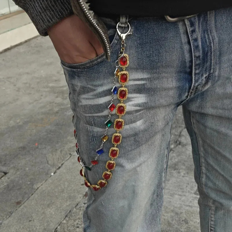 2025 Model Multicolored Agate Pants Chain, Bohemia Hip Hop Waist Key ...