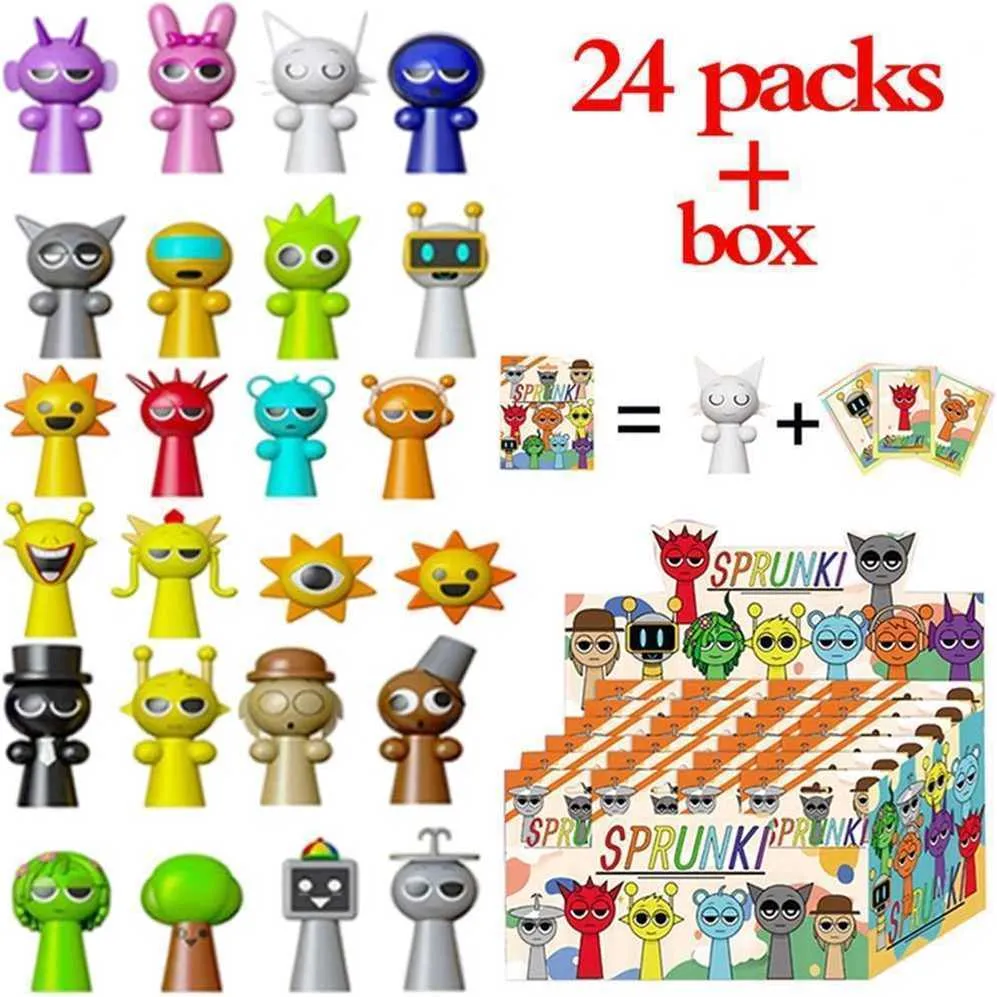 Sprunki Blind Box Anime Figures Mystery Game Dolls PVC Model Rainbow ...
