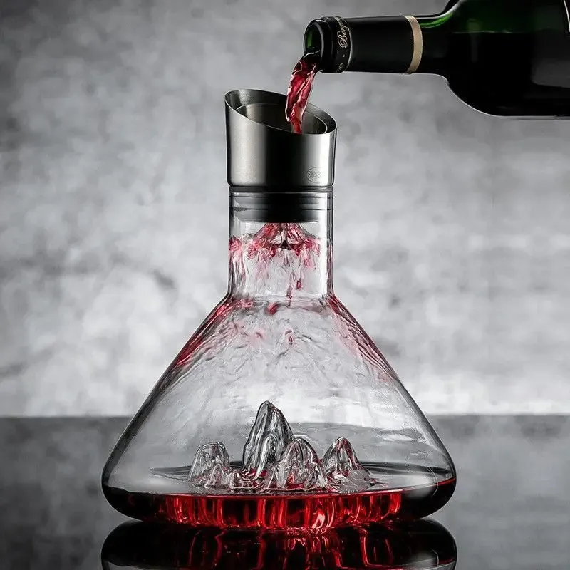 1500ml Iceberg Whisky Wine Decanter, Handmade Lead-Free Crystal Pourer ...
