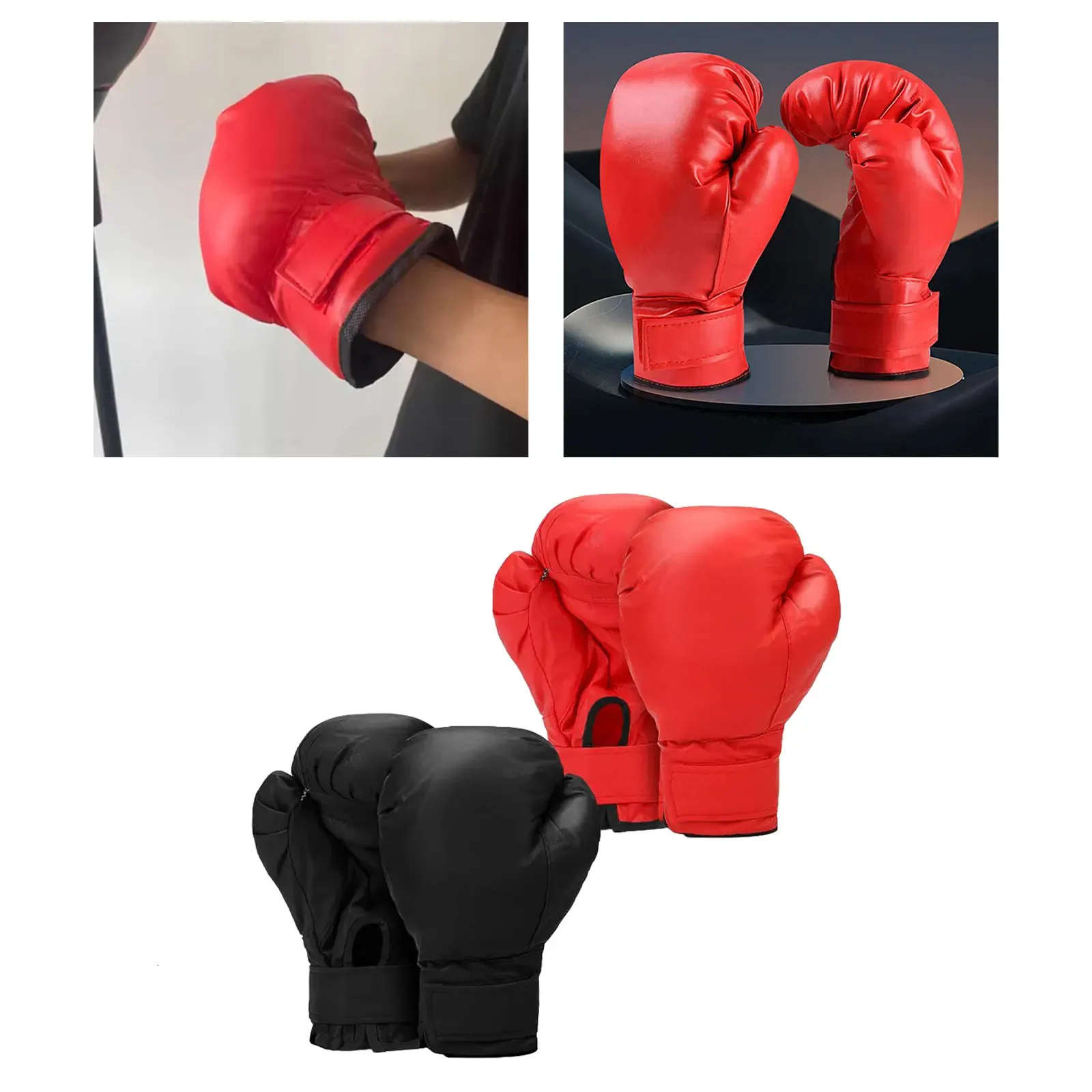 Premium Infant Boxing Gloves Red And Black PU Leather Hand Guards For ...
