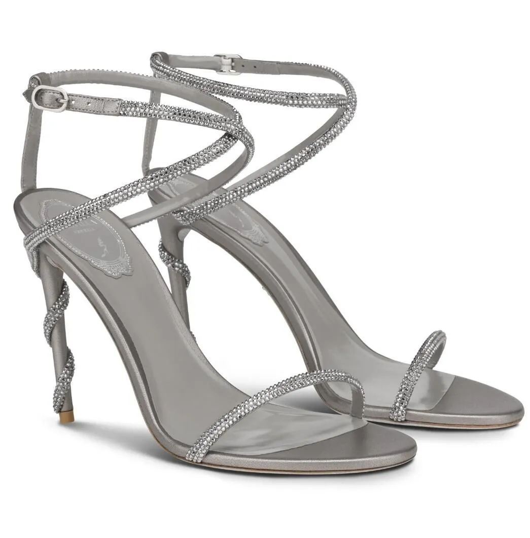 Bulk Women's Ankle Strap Snake Wrapped High Heel Sandals PVC Embossed ...