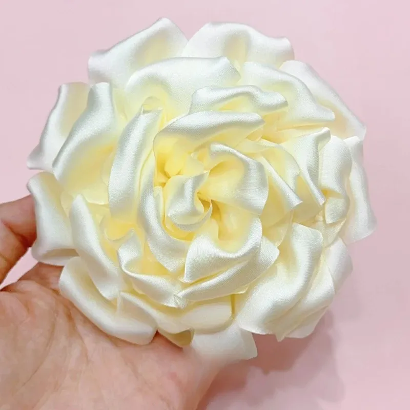 Handmade 11cm Fabric Rose Flower Brooch Korean Fashion Corsage Lapel ...